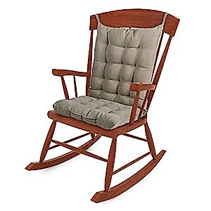 Tiita Rocking Chair Cushion with Ties Overstuffed Seat Back Cushion Pad Tufted Pillow for Outdoor Indoor Home 21" x 17"/17" x 17", Light Brown