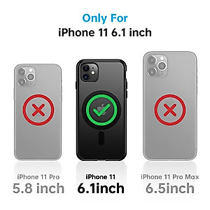 Meifigno Magnetic Case for iPhone 11 Case, [Military Grade Drop Tested & Comaptible with Magsafe], Translucent Matte PC with Soft Edges, Shockproof Phone Case for iPhone 11 6.1 inch (2019), Black