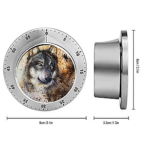 Classroom Timer Watercolor Wolf Magnetic Countup Timer for Kitchen Study Work Exercise