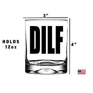 Rogue River Tactical Funny Sarcastic DILF Old Fashioned Whiskey Glass Drinking Cup Gift For Him Men Dad Grandpa Father's Day Gift