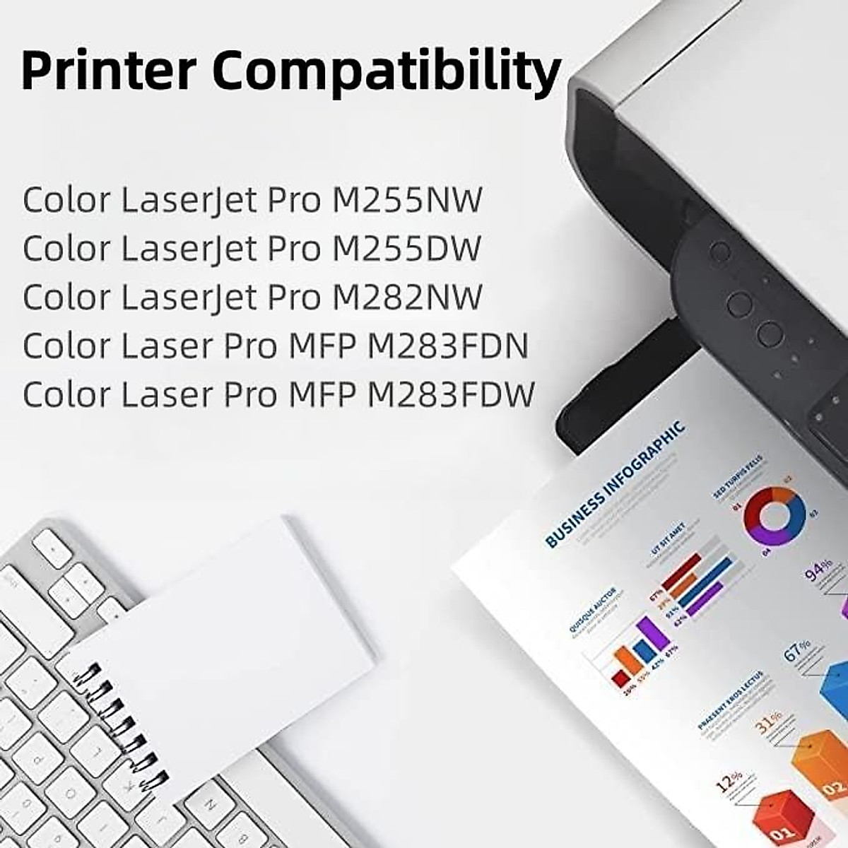 207X W2210X Compatible Toner Cartridge Replacement for HP 207X W2210X W2211X W2212A W2213X for Use with Color Laser Pro MFP M282NW M283FDN M283FDW M255DW M255NW Printer (4PK-BCMY)
