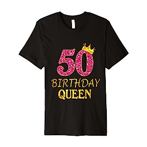 50 Years Old Birthday Queen Girl Shirt 50th Birthday Pink Premium T-Shirt