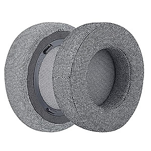 Geekria Comfort Linen Replacement Ear Pads for Corsair Virtuoso RGB, Virtuoso RGB Wireless SE, Virtuoso RGB Wireless XT Headphones Ear Cushions, Headset Earpads, Ear Cups Repair Parts (Grey)
