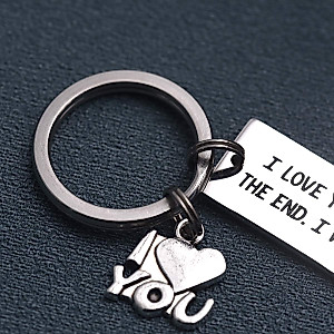 LParkin I Love You The Most The End I Win Keychain Couples Friendship Key Chain Cute Boyfriend Girlfriend Birthday Gifts For Him Her