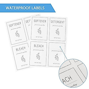 KitHero Laundry Detergent Dispenser Set with Bamboo Lids and Handles - Easy Pour 2 Pack 50 oz Liquid Laundry Containers for Laundry Room Organization and Storage