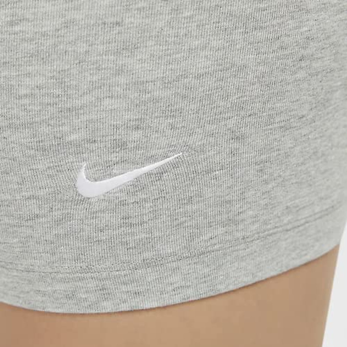 Nike Women's Sportswear Essential Mid-Rise Bike Shorts (Plus Size), Dark Grey Heather/White, 1X