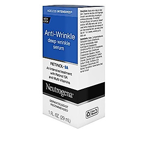 Neutrogena Ageless Intensives Anti-Wrinkle Retinol Serum, Deep Wrinkle Daily Serum with Retinol SA, Vitamin E, and Vitamin A, Anti-Wrinkle Serum Treatment, 1 fl. oz