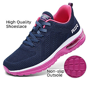 Lamincoa Women's Air Athletic Running Shoes Lightweight Breathable Fashion Sneakers Gym Training Shoes Tennis Casual Sneaker Blue-rose 9