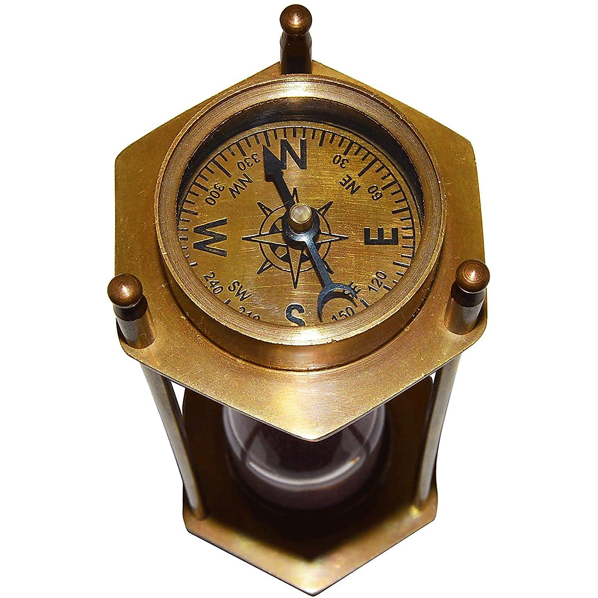 Antique Brass 5 inches Sand Timer, 5.75'' Brass Pirate Hourglass.