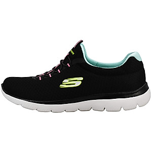 Skechers Sport Women's Summits Sneaker, Black/Multi, 8 W