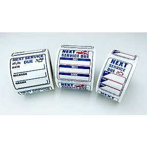 Oil Change Stickers 250 Pcs Per Roll-Service Reminder Stickers-2 inches x 2 inches Premium Clear Stock-Windshield Stickers-Checkered Flag- Peel & Write and Stick with No Residue Car Sticker