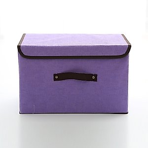 MOCOFO Set of 2 Foldable Storage Box with Lids and Handles Storage Basket Storage Needs Containers Organizer With Built-in Cotton Fabric Closet Drawer Removable Dividers