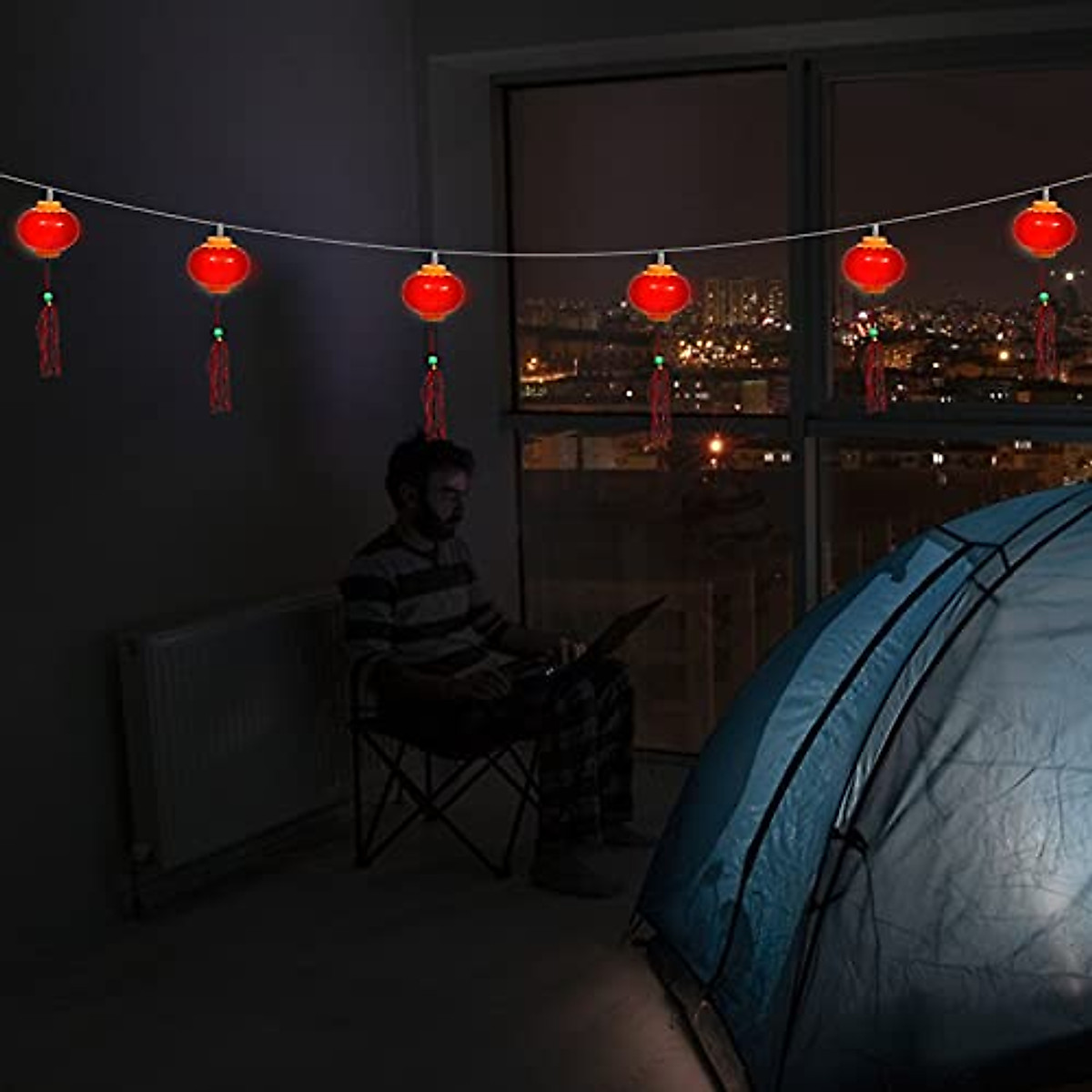 ibasenice Spring Festival Lantern String Lights LED Chinese Style Fairy Lights String Lamp Birthday Party Layout Lights Restaurant Garden Home Decor String Lights