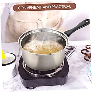 SHOWERORO 1Set Stainless Steel Handheld Soup Pot Stovetop Cooking Pot for Milk and Soup Heating Kitchen Essentials and Easy to Use
