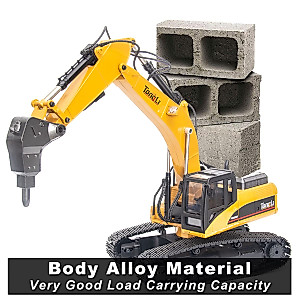 Huina RC Excavator for adults1580 Hobby Remote Control V4 Full Metal RC Excavator Adult huina 580 Construction Vehicle Professional Remote Control Tractor (2 Batteries)