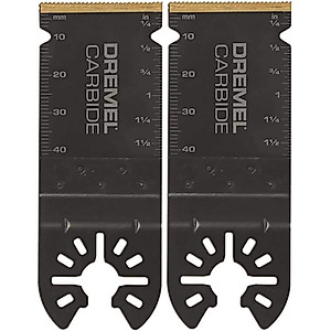Dremel MM485B 3-Pack Carbide Oscillating Tool Blade Kit, Flush Cut Blades Ideal for Cutting Wood and Metal - Universal Quick- Fit System Fits Bosch, Makita, Milwaukee, and Rockwell , Black