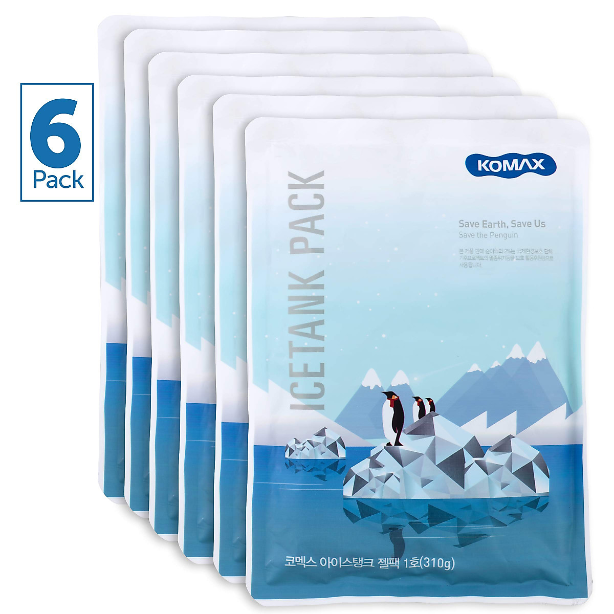 Komax Ice Packs for Lunch Bags – Durable, Slim Gel Ice Pack Set – Reusable Ice Packs for Cooler, Lunch Box & More – 8 Hour Cool Ice Pack for Lunch Box – Adults & Kids Lunch Accessories (Set of 6)