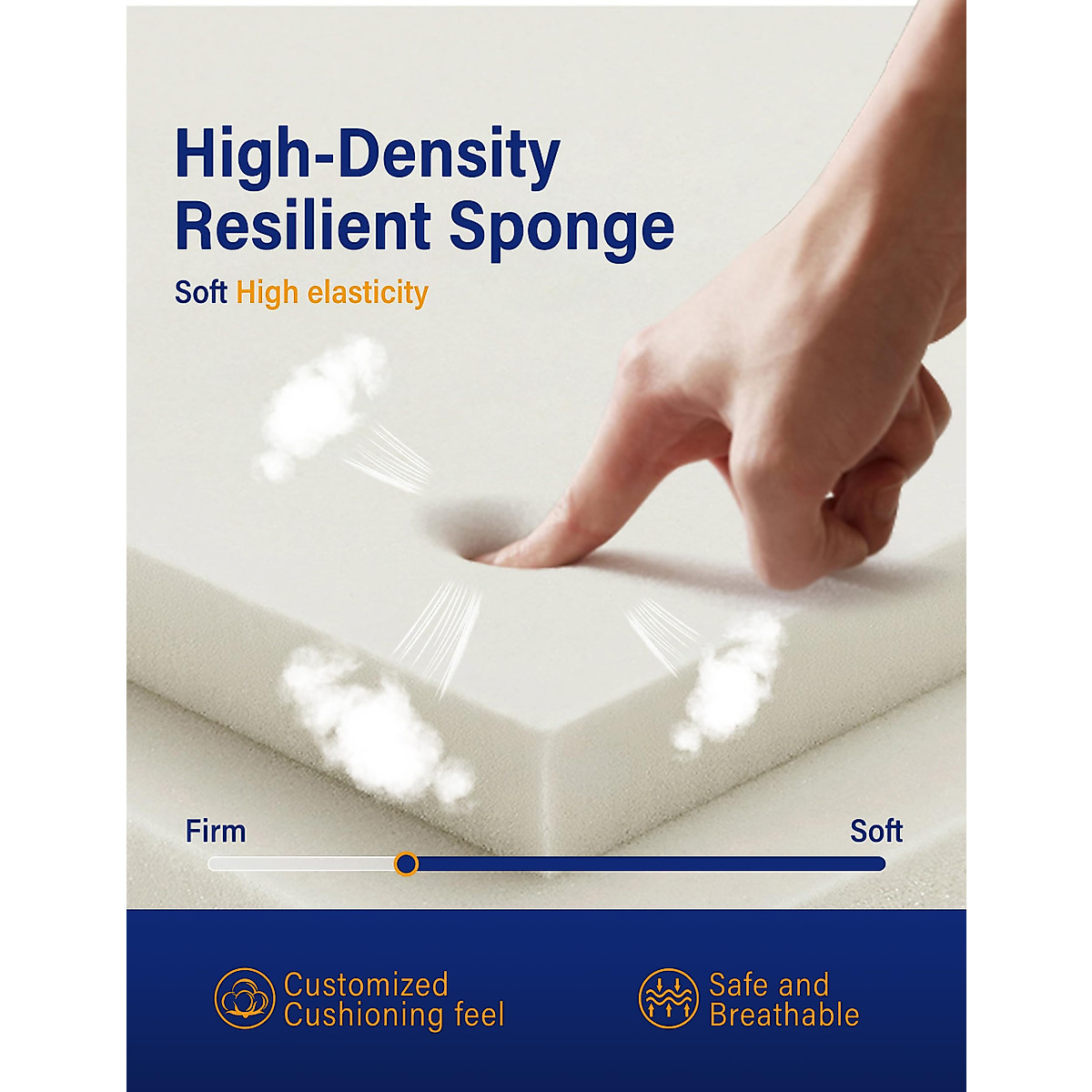 YEFU Adirondack Chair Cushion, Rocking Chair Cushions with Straps, Folding Patio Chair Pad for Indoor and Outdoor, 19.7x18.9x1.5 Inch, Light Brown