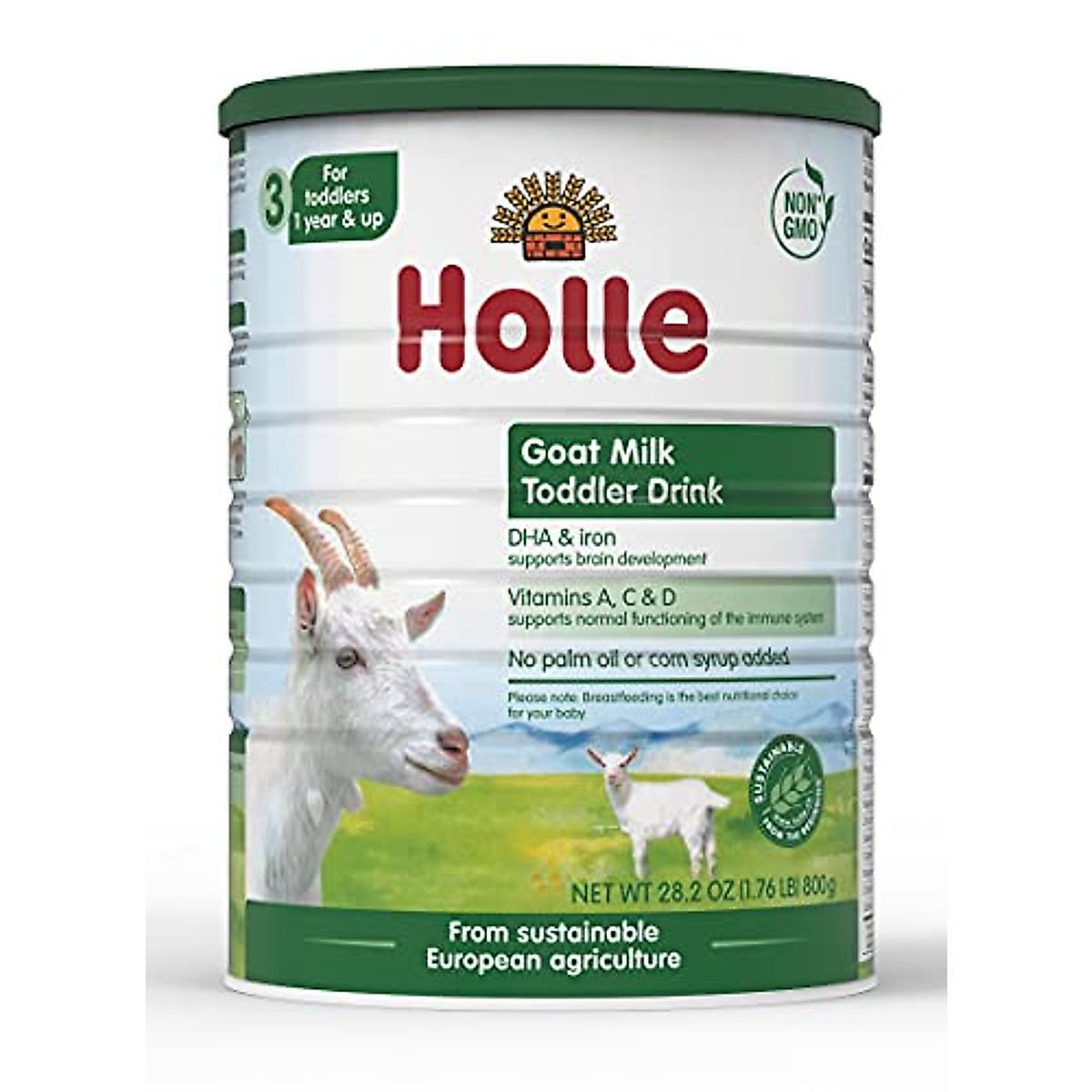 Holle Non-GMO - European Whole Goat Milk Toddler Drink - with DHA for Healthy Brain Development - 1 Year & Up
