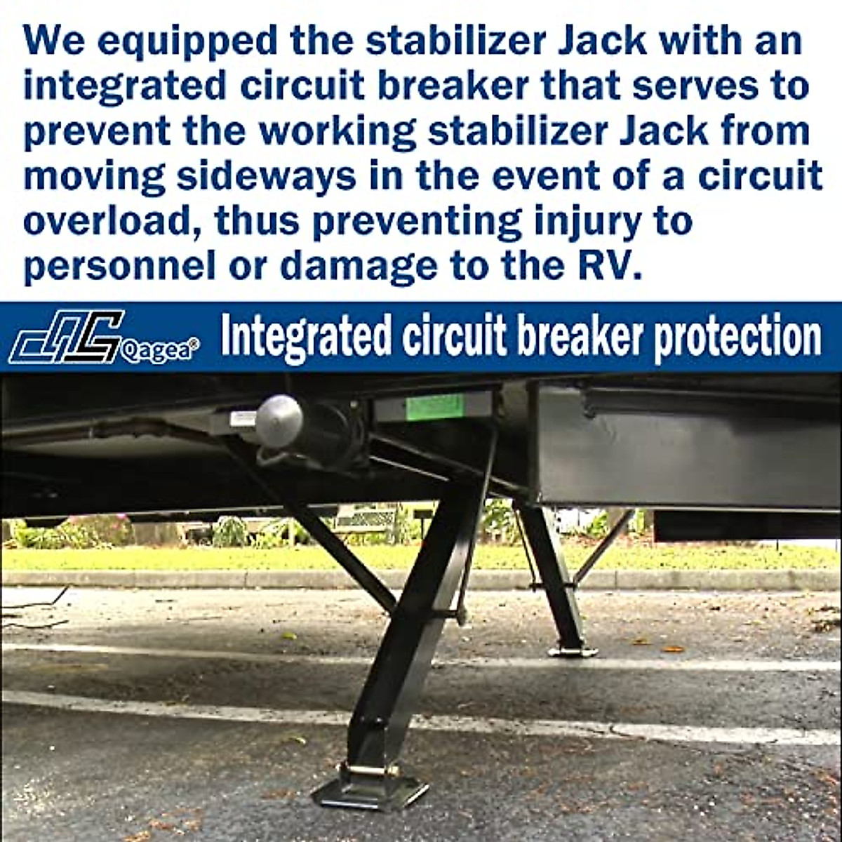 Rear Trailer Stabilizer Jack Stand Power Stabilizer Jack Kit with Black Exterior Switch Replaces 298707