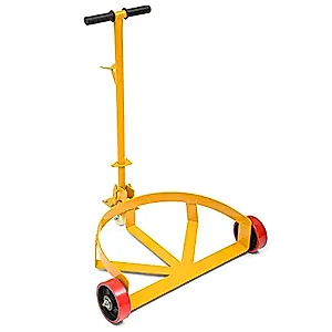 YITAMOTOR 55 Gallon Drum Dolly, 1200lbs Capacity Drum Cart, Oil Drum Cart with Bung Wrench Handle and Poly-on-Steel Wheels, Keg Dolly, Low Profile, Yellow