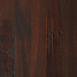 Walker Edison Industrial Farmhouse Wood Entryway Dining Bench Kitchen Table Set Dining Chairs, 60 Inch, Brown