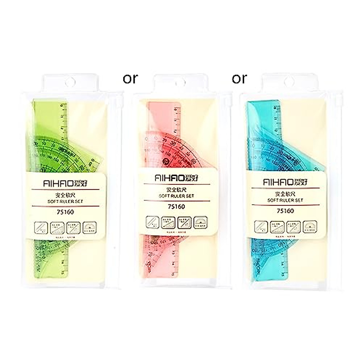 Geometry Plastic Ruler Set Clear Straight Ruler Triangle Ruler Protractor Ruler Tool Set School Office Supply Math Ruler Ruler Measuring Tool