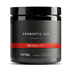 Toniiq 200 Billion CFU Probiotic Supplement 30 Verified Third-Party Tested Strains - Fully Shelf-Stable Probiotics Formula with Prebiotic Blend - Extended Release Capsules