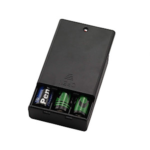 Onwon 6 Pieces 3 Slots x 1.5V AA Battery Case Holder Battery Spring Clip Storage Box Wire Leads with On/Off Switch