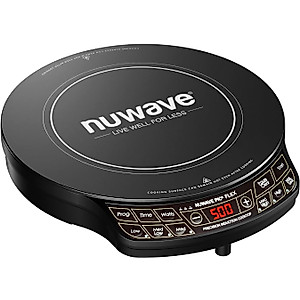 Nuwave Precision Induction Cooktop, 10.25” Shatter-Proof Ceramic Glass, 6.5” Heating Coil, 45 Temps from 100°F to 500°F, 3 Wattage Settings 600, 900 & 1300 Watts