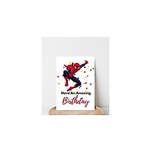 Have An Amazing Birthday, Spiderman" Inspired Birthday Card, 7x5 inch Card with Envelope.