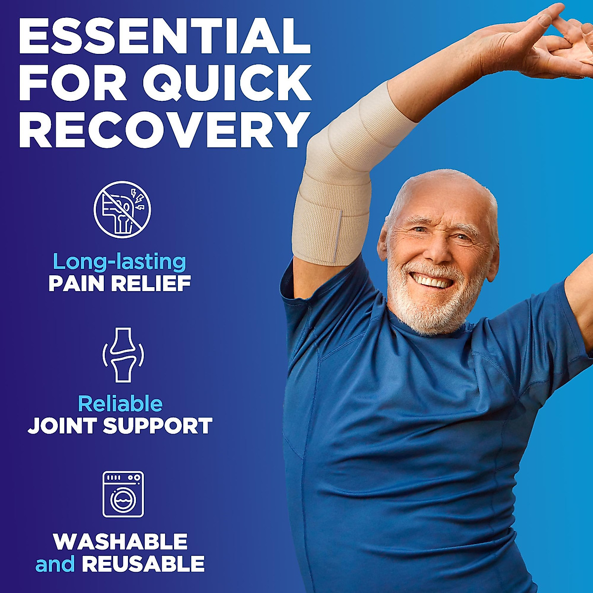 Premium Elastic Bandage Wrap - 4pk (2x6", 2x4") – Self-Closing - Strong Compression Bandage Wrap - Waist, Legs, Elbow, Knee Wrap