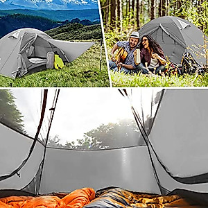 Bessport 2 Person Tent for Camping, Easy Setup Backpacking Tent Lightweight with Two Doors, Waterproof & Windproof Hiking Tent for 3-4 Seasons, Outdoor, Mountaineering and Travel