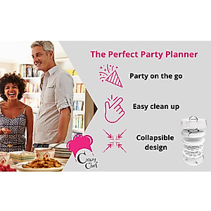 Crazy Chef Premium 6 in 1 Cupcake Carrier with Lid Collapsible Portable Cupcake, Deviled Egg, Pie, Chips and Dip and Cake Container - BPA Free