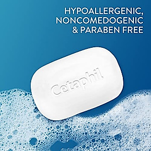 Cetaphil Bar Soap, Deep Cleansing Face and Body Bar, Pack of 6, For Dry to Normal, Sensitive Skin, Soap Free, Hypoallergenic, Paraben Free, Removes Makeup, Dirt and Oil