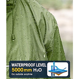 SWISSWELL Rain Jacket Men Waterproof Windbreaker, Lightweight Hooded Raincoat for Daily Casual