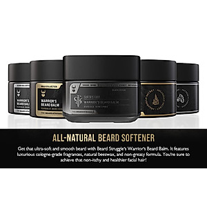 The Beard Struggle Warrior’s Beard Balm - Gold Collection, Valhalla's Gates - Non-Greasy Low-Hold Formula, Luxurious Cologne-Grade Fragrances 100% Natural and Plant-Based Ingredients - 50g