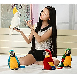 Cute rabbit 12 inch Macaw Parrot Plush Toy Stuffed Animal Toy Plush Animal Doll (Blue)