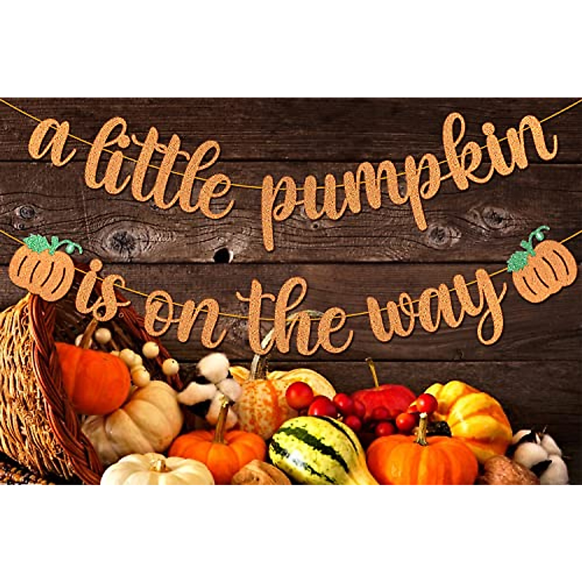 Pumpkin Baby Shower Decorations A Little Pumpkin is On the Way Banner Orange Glitter Pumpkin Boy Girl Birthday Party Decorations Orange Little Pumpkin Banner Thanksgiving Fall Theme Gender Reveal Baby