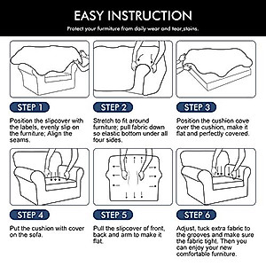 hyha Couch Cover, Floral Pattern, Stretch, Printed, 4 Pieces, Sofa Slipcovers, for 3 Separate Cushion Couch, Washable Furniture Protector for Dogs(Paisley Floral)