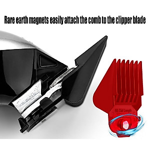 Kaynway for Andis Magnetic Clipper Guards 10PCS, Upgrade Professional Clipper Guard Comb Guides for Andis Master Hair Clippers - 1/16" to 1"(Red)