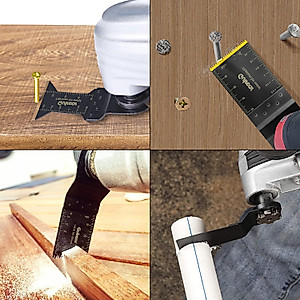 28PCS Universal Oscillating Tool Oscillating Saw Blades, Include 6PCS Titanium Oscillating Multitool Blades for Metal and Hard Material, Quick Release Multi Tool Blades Fits Most Models The Market