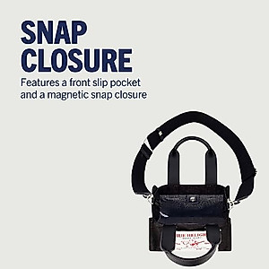 True Religion Tote, Women's Mini Travel Shoulder Bag with Adjustable Strap, Black Denim