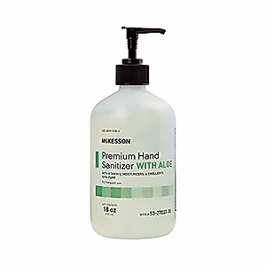 McKesson Gel Hand Sanitizer with Aloe, Cleanse and Moisturize Hands - Spring Water Scent, 18 oz Pump Bottle, 1 Count, 5 Packs, 5 Total