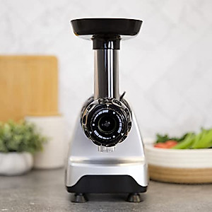 Omega CNC80S Cold Press Juicer Machine, Vegetable and Fruit Juice Extractor and Nutrition System, Triple-Stage Slow Masticating Juicer, 200 W, Silver
