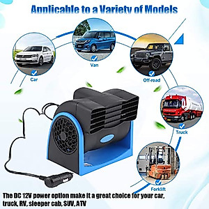 Acouto 12V Car Air Fan Universal Auto Car Vehicle Mini Adjustable Portable Speed Silent Car Fans Electric Air Fan with Cigarette-Lighter Plug