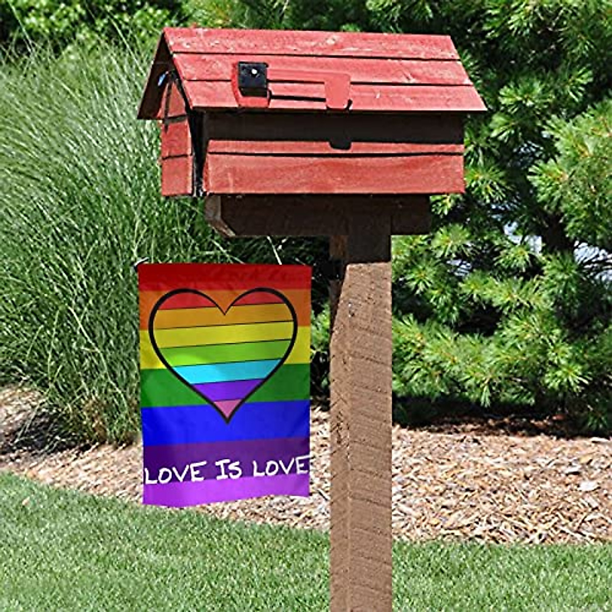 Love Is Love Rainbow Pride Garden Flags Vertical Double Sided Holiday Rainbow Flag Love Is Love Garden Flag Outside Decor For Home Yard Farmhouse 12×18 Inch
