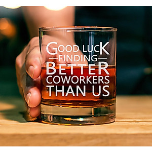CARVELITA Good Luck Finding Better Coworkers Than Us,11oz Engraved Old Fashioned Rocks Glass - New Job Gifts, Congrats On New Job, Farewell Gifts, Boss Gifts, Leaving Gifts
