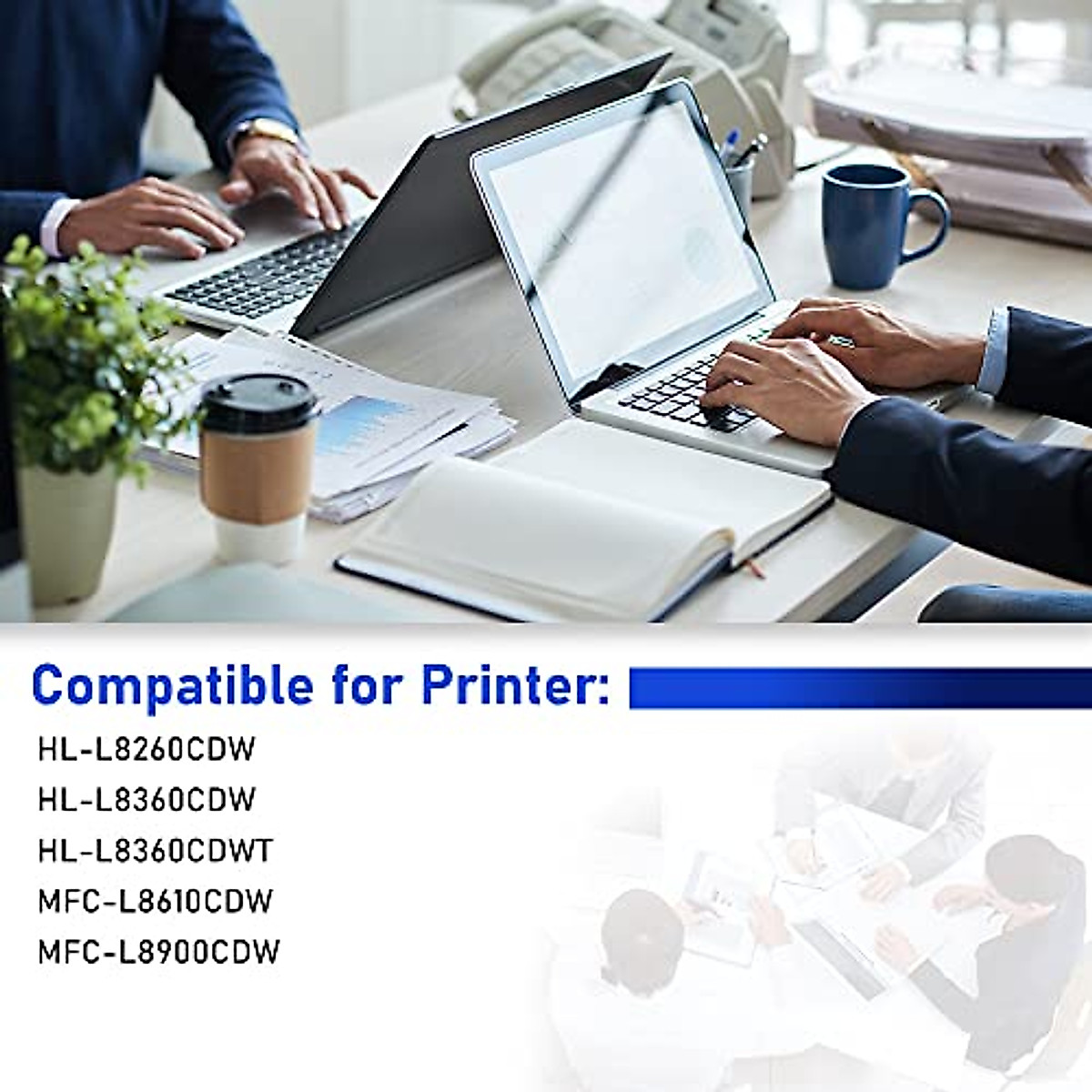 TN431 TN-431 TN433 Toner Cartridges: Compatible Replacement for Brother TN-433 TN431K TN431C/M/Y Standard Yield Toner for MFC-L8900CDW HL-L8360CDW HL-L8260CDW MFC-L8610CDW HL-L8360CDWT Printer