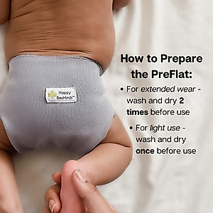 Happy BeeHinds Preflat Baby Diapers - Organic Cotton Cloth Diapers for Babies, Soft and Gentle Solution Perfect for Overnight Diapering, with a Custom Fit and Silky Soft Material (Turquoise)